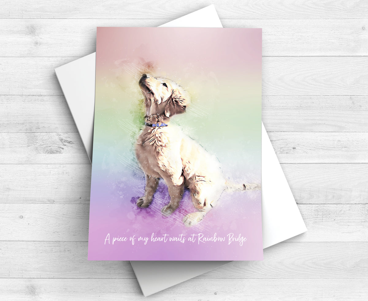 Rainbow Bridge Custom Pet Portrait Print, Colorful Pet Painting, Pet ...