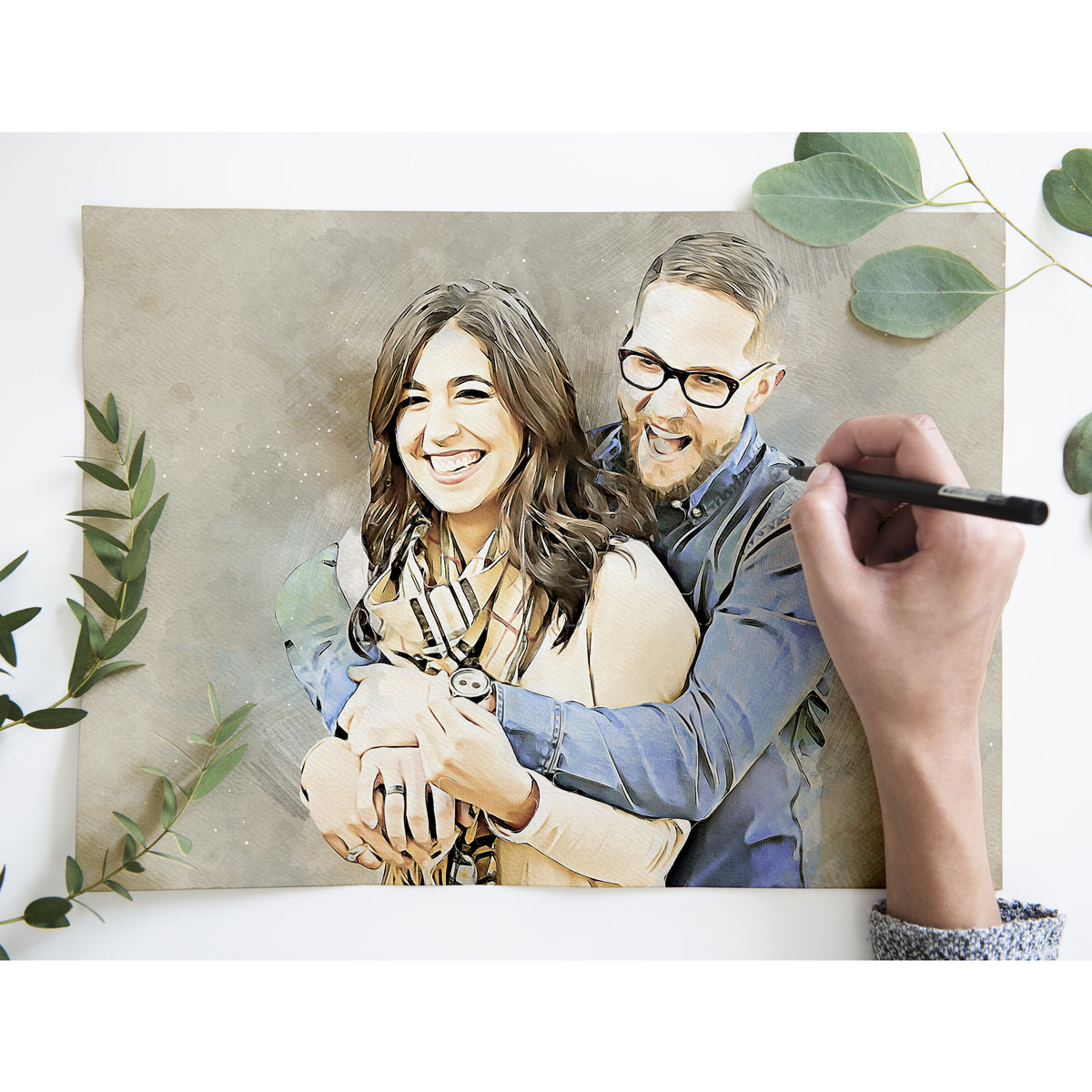 Engagement Gifts, Couple Portrait, Personalized gift for Family, New H ...